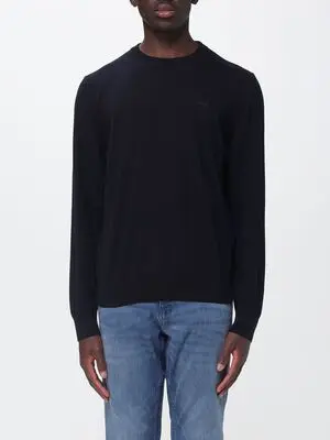 BOSS Basic Cotton Crew Neck Knit Top - Blue