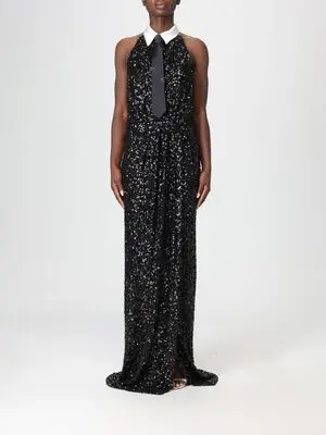 Elisabetta Franchi Sequin Gown With Tie Detail