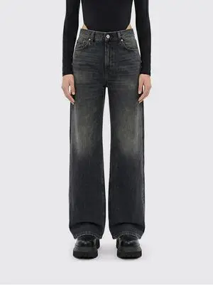 HAIKURE Cotton Denim Wide Leg Jeans - Black