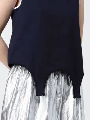 Tibi Cotton Blend Asymmetric Top