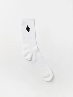 COUNTY OF MILAN Ribbed Socks With Logo Detail - White