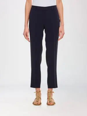 Alberto Biani Slim Fit Crêpe Chino Trousers With Side Zip - Blue