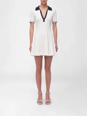 Simkhai Page Polo Dress In Viscose Blend - White