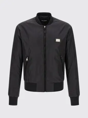 Dolce & Gabbana Technical Nylon Bomber Jacket With Metal Logo And Zip Closure