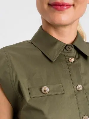 TWINSET Sleeveless Cotton Shirt - Green