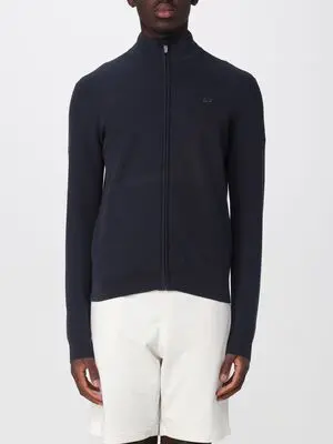 SUN 68 Cotton Zip Up Turtleneck Cardigan - Blue