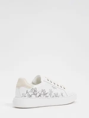 TWINSET Leather Sneakers With Floral Print