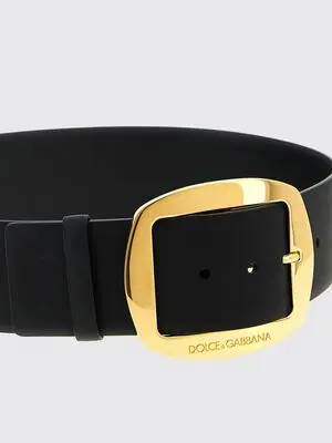 Dolce & Gabbana Wide Belt With Gold Tone Buckle