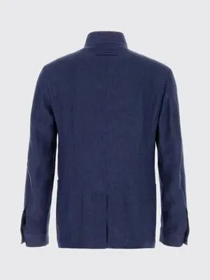 Zegna Linen Jacket With Mandarin Collar
