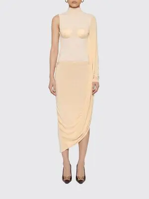 JEAN PAUL GAULTIER Asymmetrical One-shoulder Corset Midi Dress - Nude