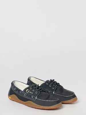 MURPHY&NYE Suede And Nylon Boat Shoes With Embroidered Logo - Blue