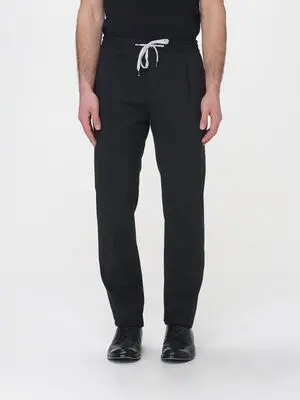 PT TORINO Cotton Blend Stretch Drawstring Trousers - Black