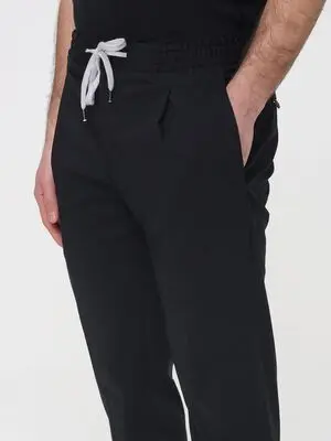 PT TORINO Stretch Cotton Blend Drawstring Trousers - Black