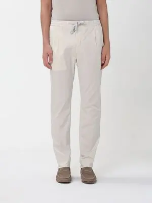 PT TORINO Cotton Blend Stretch Drawstring Trousers - White