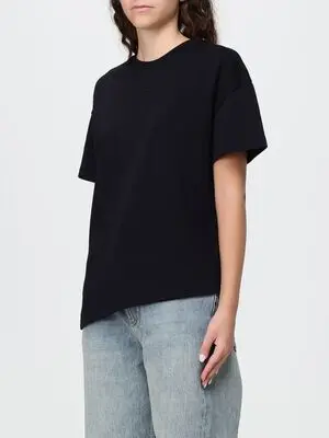 Loewe Cotton Crew-neck T-shirt With Drop Shoulders And Asymmetrical Hem - Black