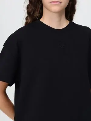 Loewe Cotton Crew-neck T-shirt With Drop Shoulders And Asymmetrical Hem - Black