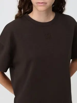 Loewe Asymmetrical Hem Cotton Crew-neck T-shirt With Short Sleeves - Brown