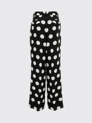 Junya Watanabe High-waisted Polka Dot Crêpe Wide-leg Pants