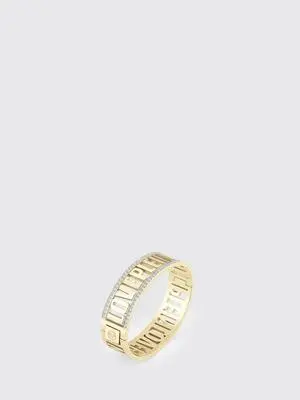 Philipp Plein Rigid Steel Bangle Bracelet With Crystals And Logo Lettering - Gold