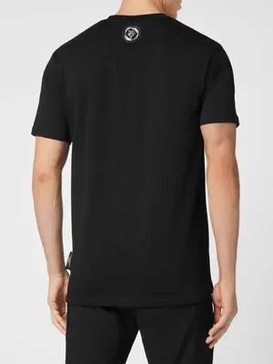 PLEIN SPORT Cotton T-shirt With Contrasting Front Printed Logo - Black