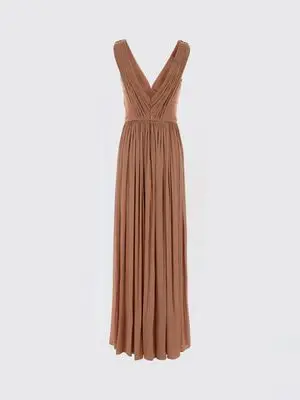 Costarellos Pleated Polyester Gown - Pink