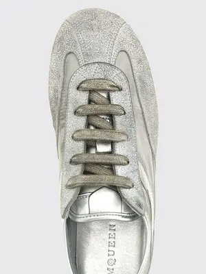 Alexander McQueen Boxe Laminated Leather And Nylon Sneakers