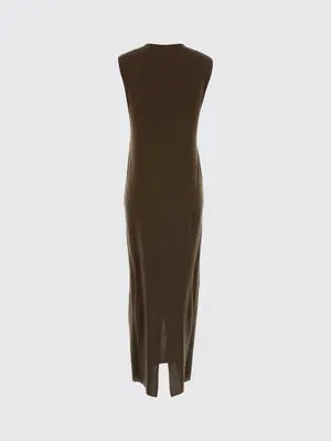 THE ROW Sleeveless Silk Crewneck Midi Sheath Dress