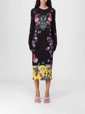 Versace Long Sleeve Printed Dress