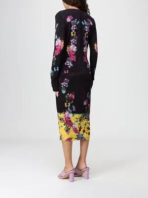 Versace Long Sleeve Printed Dress