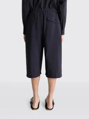 LEMAIRE Knee-length Cotton Cargo Shorts With Side Pockets And Drawstring - Black