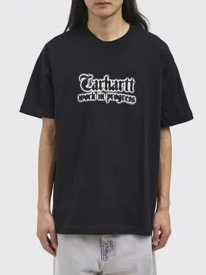 Carhartt Work In Progress Cotton Crewneck T-shirt With Logo Print - Black