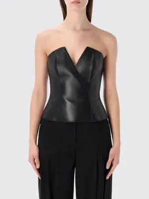 Ralph Lauren Leather Bustier Top - Black