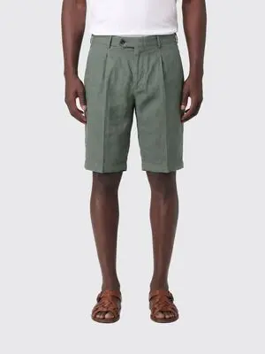 PT TORINO Linen And Cotton Blend Chino Shorts - Forest Green