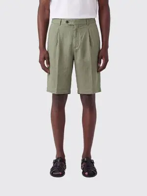 PT TORINO Linen And Cotton Blend Chino Shorts - Green