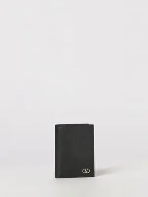 Valentino Garavani Vlogo Signature Grained Calfskin Bifold Wallet - Black