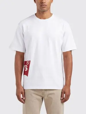 Junya Watanabe Contrast Logo Cotton T-shirt With Dropped Shoulders - White