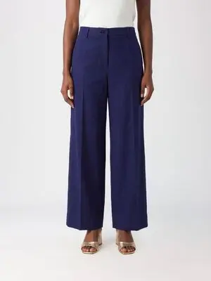 Alberto Biani High-waisted Wide Leg Cotton Trousers With Belt Loops - Blue