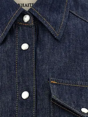 Khaite Short-sleeve Denim Shirt