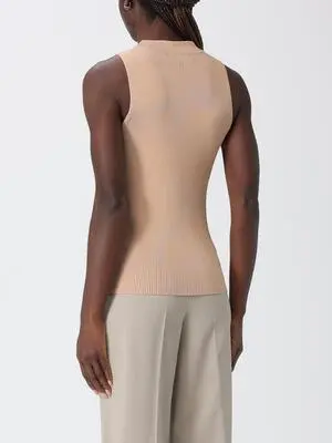 Armani Exchange Sleeveless Ribbed Knit Top - Sand