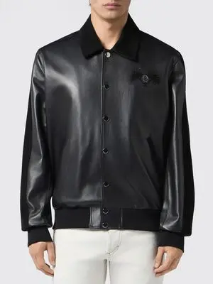 Philipp Plein Embellished Leather Bomber Jacket