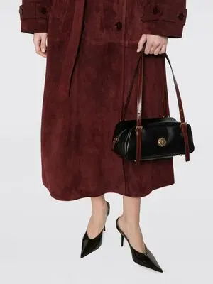 Versace Emblème Leather Shoulder Bag