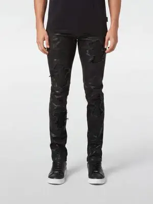 Philipp Plein Distressed Moto Jeans