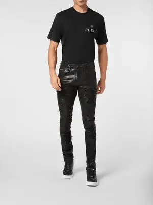 Philipp Plein Distressed Moto Jeans