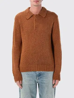 SUNFLOWER Cotton And Linen Knit Polo Shirt - Brown