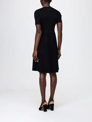 Armani Exchange Ribbed Knit Dress - Black