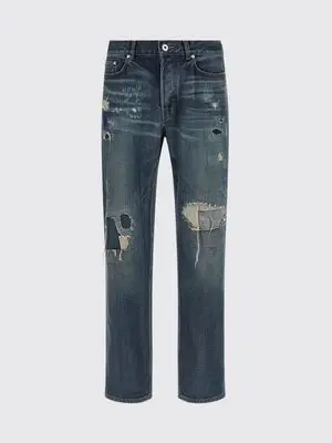 JW Anderson Straight Cotton Denim Jeans With Distressed Effect
