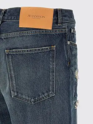 JW Anderson Straight Cotton Denim Jeans With Distressed Effect