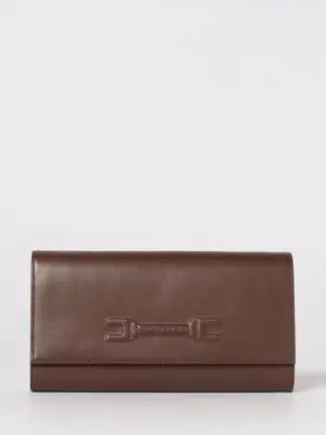 Elisabetta Franchi Clutch With Embossed Logo - Dark