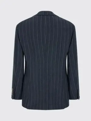 Brunello Cucinelli Single-breasted Pinstripe Blazer In Hemp And Silk Blend