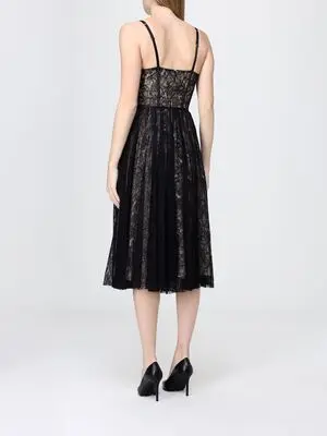 Elisabetta Franchi Lace Midi Dress - Black